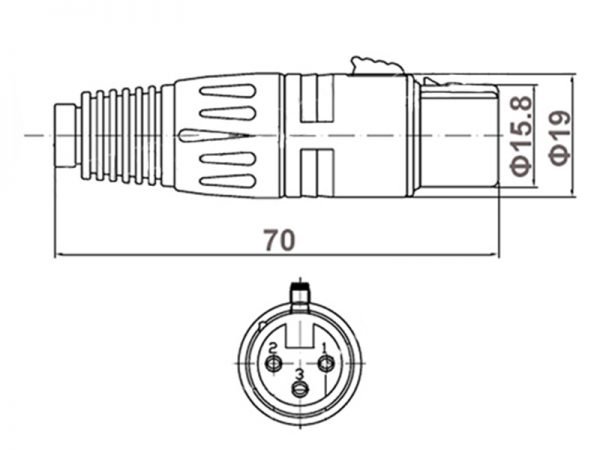 XLR3F002 3-Pin XLR Female Plug cable connector - PropAudio