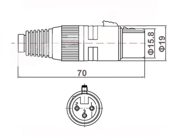 XLR3F004 3-Pin XLR Female Plug cable connector - PropAudio