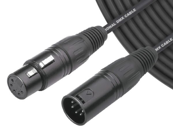 BDX02 5-pin DMX512 4-core 110 ohm DMX Cable - Black - PropAudio