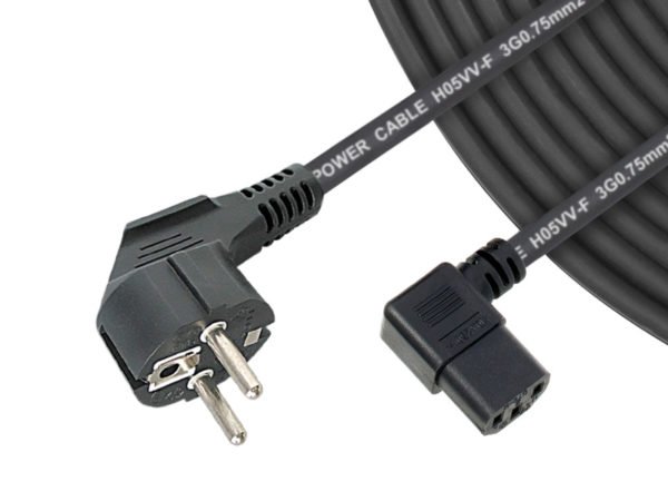 PC03 Schuko Power Plug to Angled IEC C13 Power Cord - PropAudio