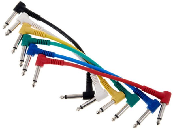 PCH03 6.35mm Angled Mono Jack Patch Cables Set Of 6 - PropAudio