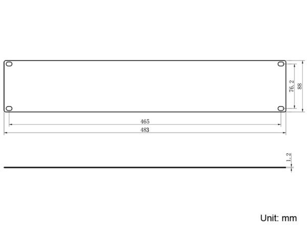 RP01S2U 2U 19" Flat Blanking Rack Panel - Steel - PropAudio