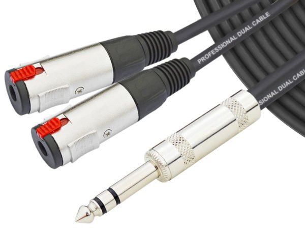 BYJ10F Basic JACK TRS to Dual JACK female Insert Cable - PropAudio