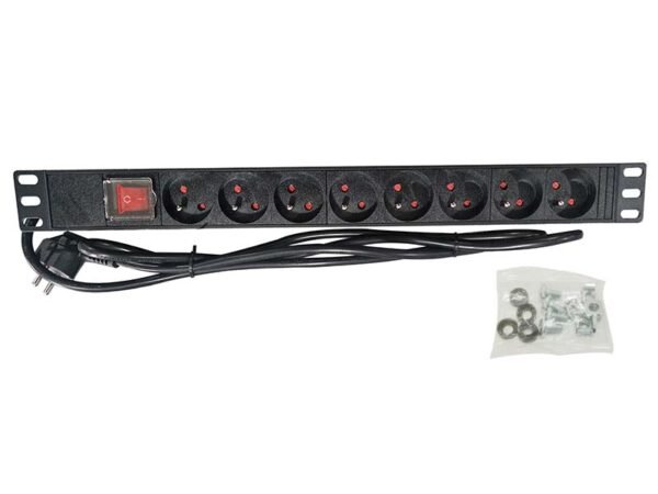PDU1UF08BS 8-way French outlet power distribution unit - PropAudio