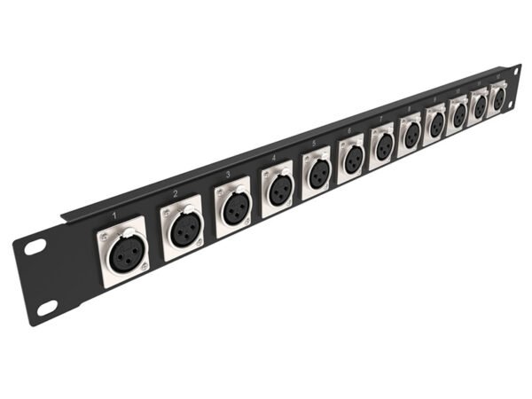 RPX1U12F 12-port XLR female rack panel 1U 19 inch - PropAudio