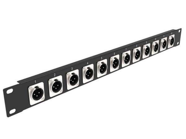 RPX1U12M 12 channel XLR male patch panel 1RU - PropAudio