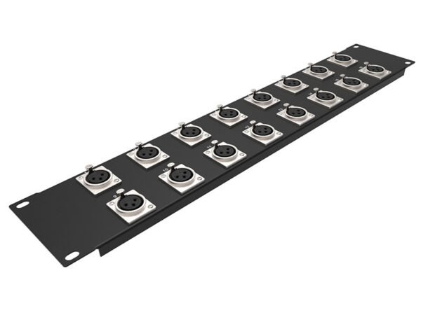 RPX2U16F 2RU 19 inch 16-port XLR female rack panel - PropAudio