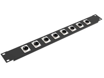 RPX1U08M 1U 19 inch 8ch XLR male patch panel - PropAudio