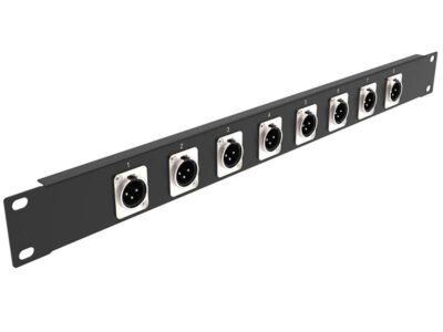 RPX1U08M 1U 19 inch 8ch XLR male patch panel - PropAudio