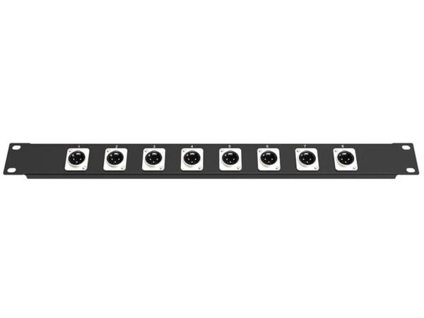 RPX1U08M 1U 19 inch 8ch XLR male patch panel - PropAudio