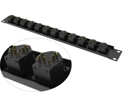 RPC1U12C 12-way Combo XLR/JACK connector rack panel - PropAudio