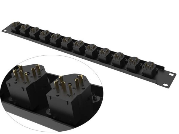 RPC1U12C 12-way Combo XLR/JACK connector rack panel - PropAudio