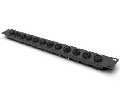 RPC1U12C 12-way Combo XLR/JACK connector rack panel - PropAudio