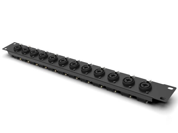 RPC1U12C 12-way Combo XLR/JACK connector rack panel - PropAudio