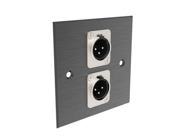 WP23XM Double gang 2-port XLR male wall plate - PropAudio