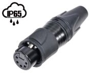 Waterproof 5-pin XLR female connector black IP65 - PropAudio
